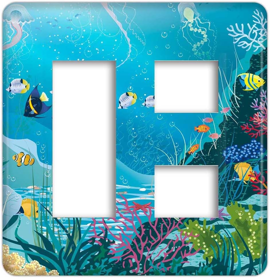 Amazon.co.jp: CASEMAKER パナソニック 【コスモシリーズワイド21】【2連5コ用 WTF7005W】 コンセントプレート スイッチプレート サマー柄 03番 : DIY ...