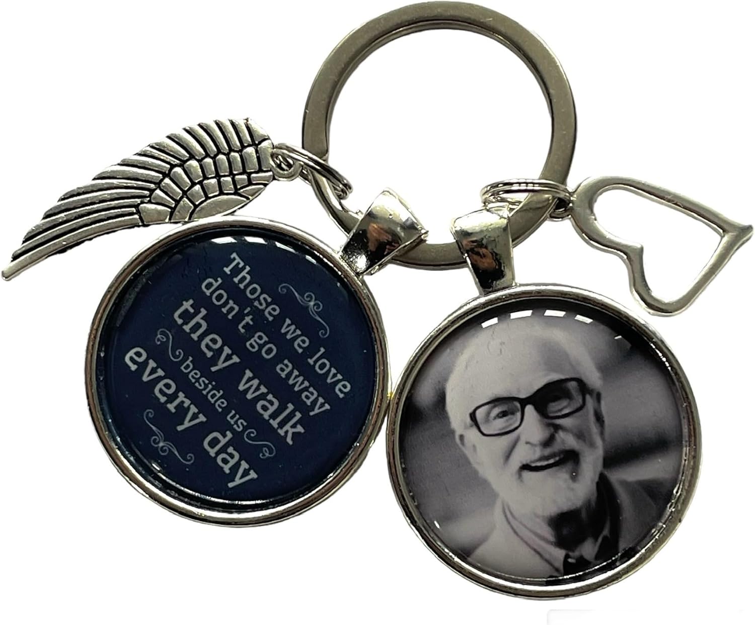 Personalised Photo Keyring Memorial Bereavement Angel Funeral Present ...