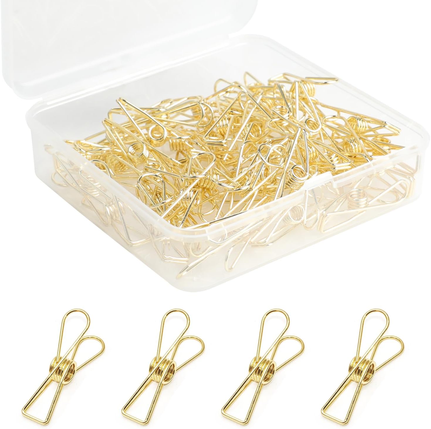 Amazon.com : 50PCS Gold Paper Clips Small Metal Wire Hollow Out Multi ...