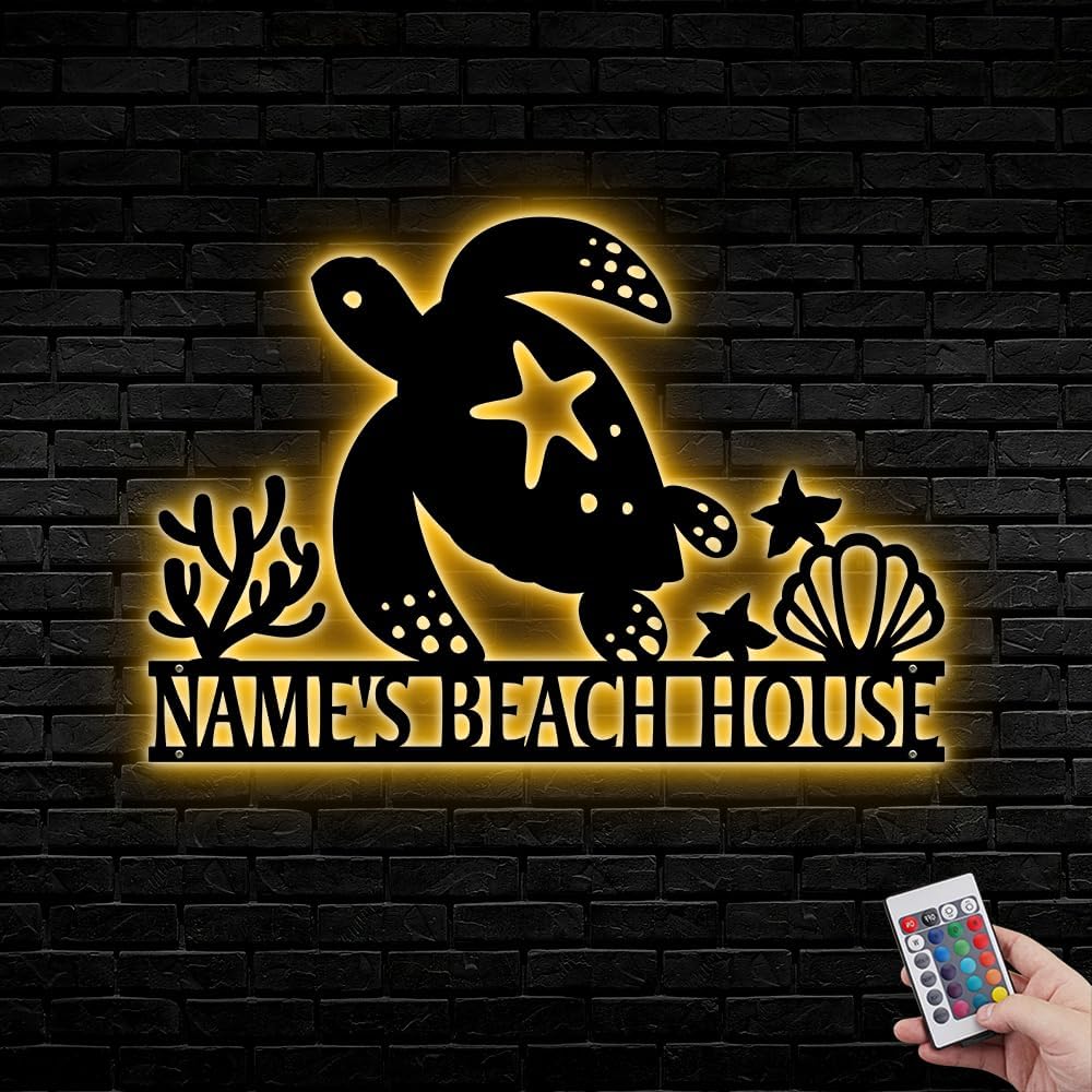 Amazon.com: WODORO Personalized Beach Life Beach House Metal Tin Sign ...