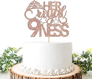 Amazon.com: Helewilk Her Royal 9 Ness Cake Topper, 9 is a Vibe, Happy ...