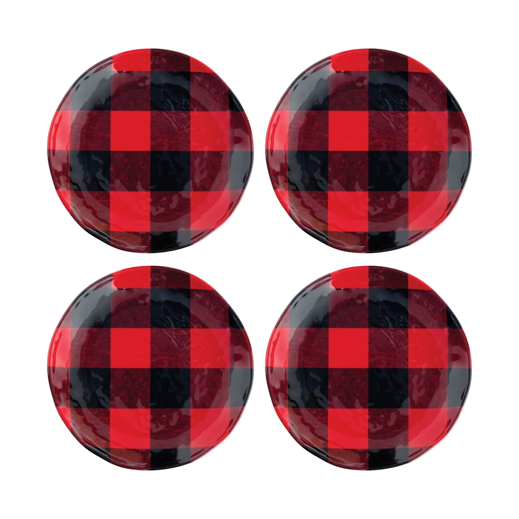 Snapklik.com : ware Buffalo Plaid Melamine Round Dessert Plates, Small ...