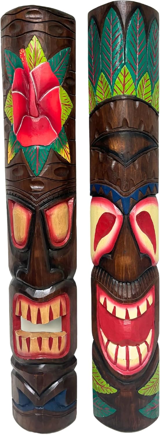 Amazon.com: WorldBazzar Set of 2 40" Polynesian Hawaiian Tiki Bar Style ...