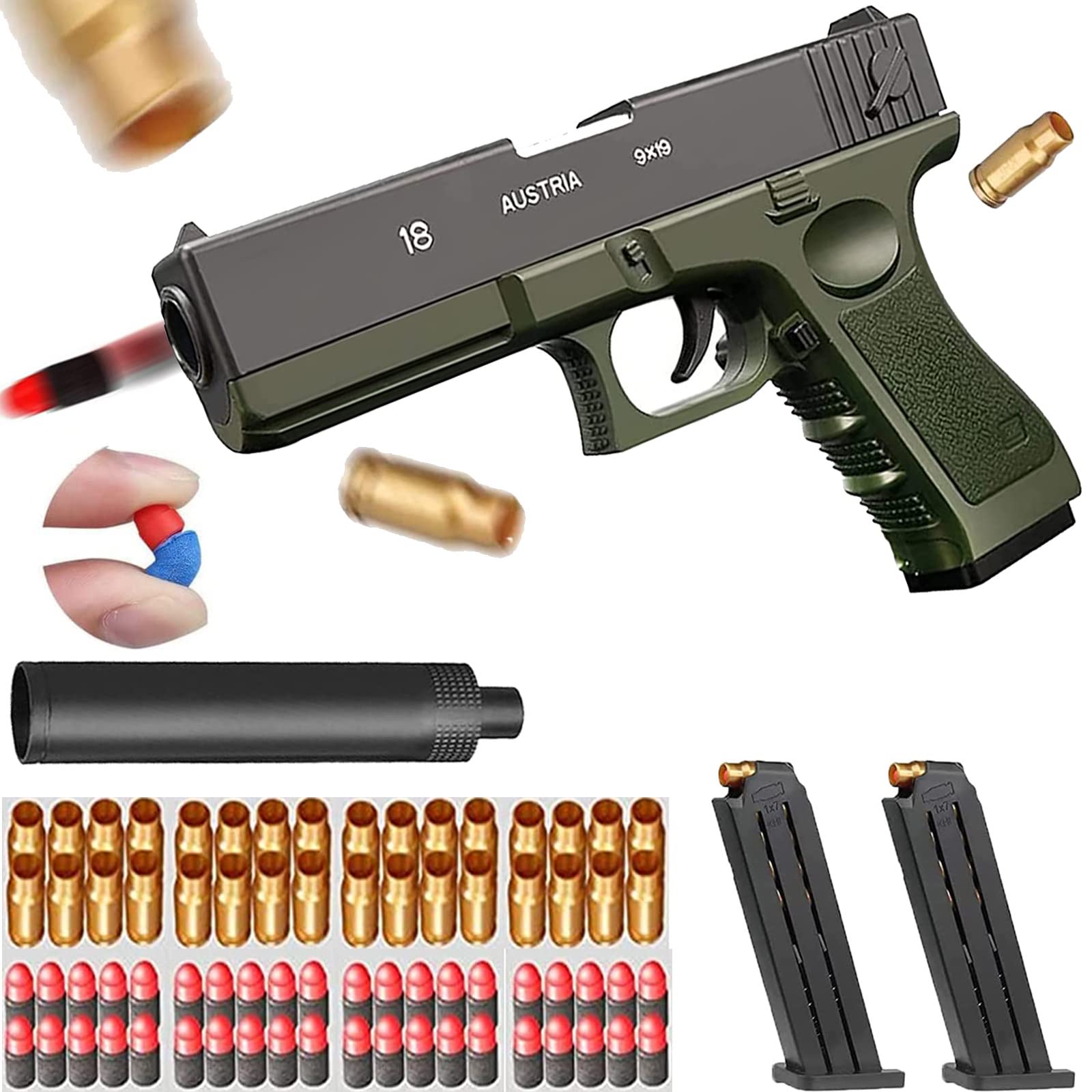 Buy XiXiCCCC M1911 Shell Ejection Soft Bullet Toy ,Toy With Ejecting ...