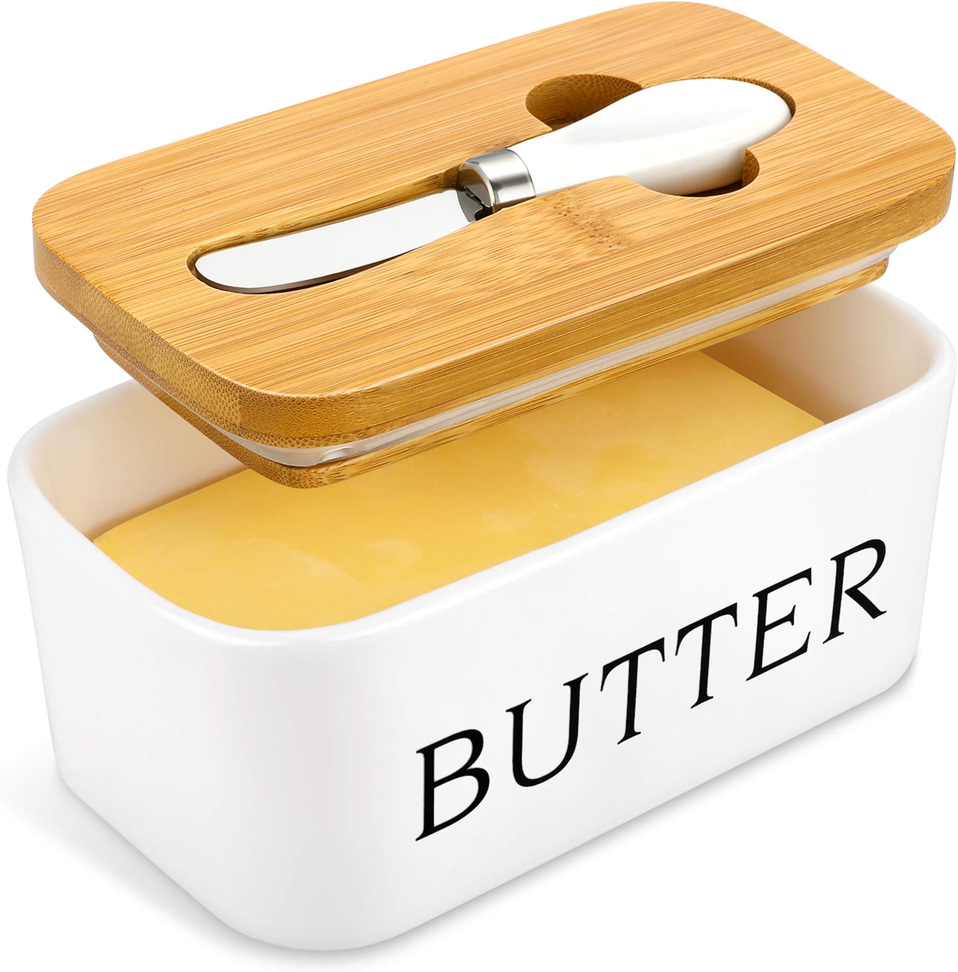 Amazon.com | X-Chef Butter Dish with Lid, Large Ceramic Butter Storage ...
