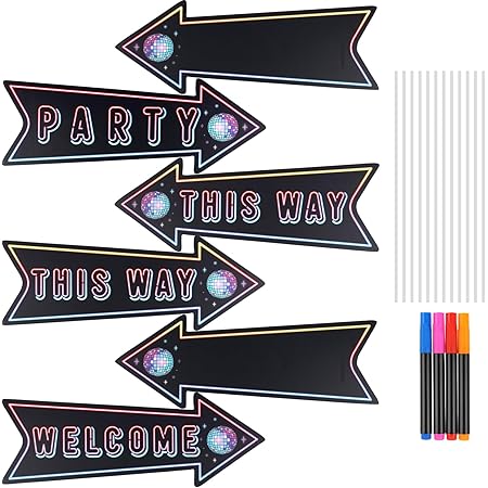 Amazon.com : 6 Pack Party Yard Sign Blank Arrow Signs with Stakes and 6 ...
