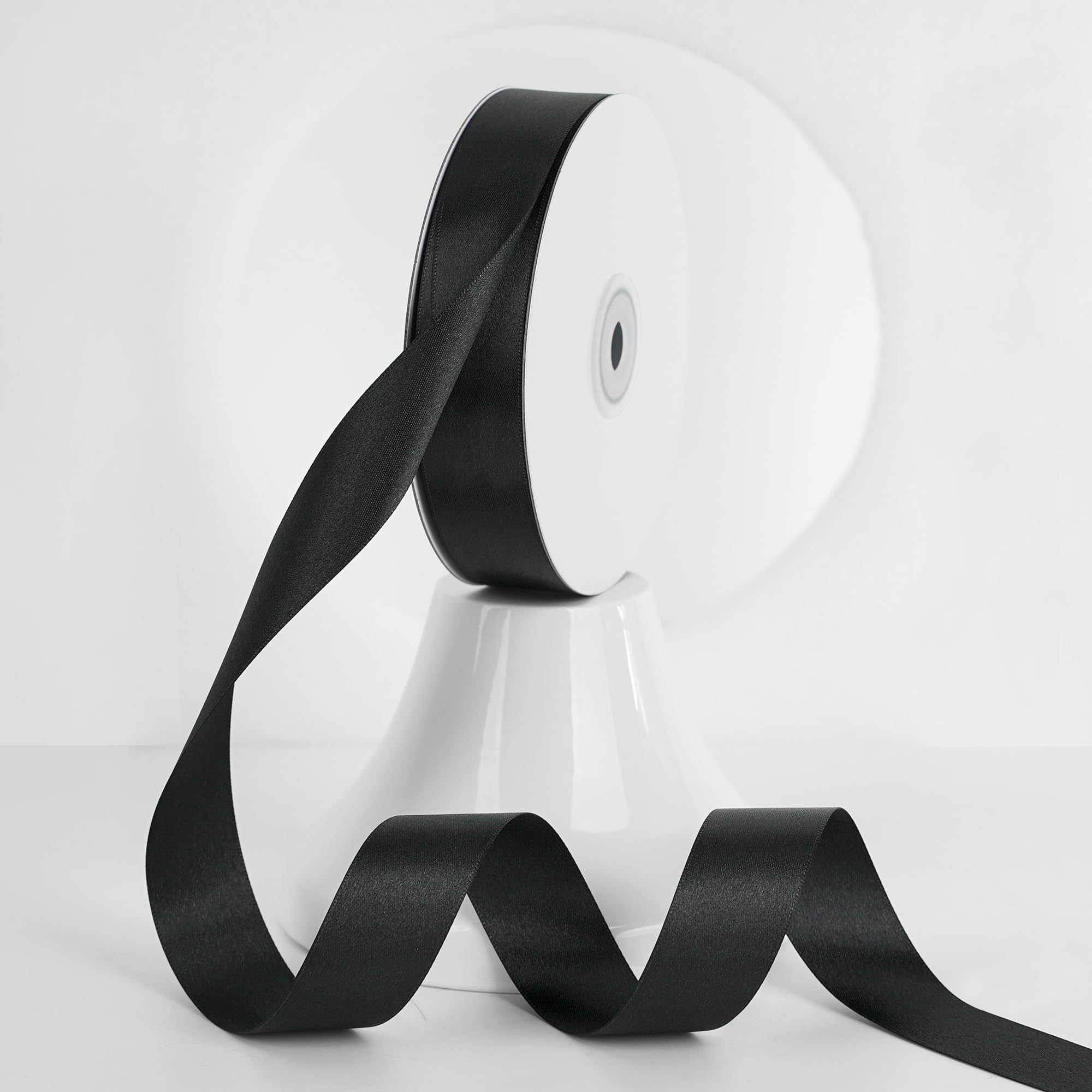 Amazon.com: MEEDEE Black Ribbon 1 Inch Black Satin Ribbon Lux Satin ...