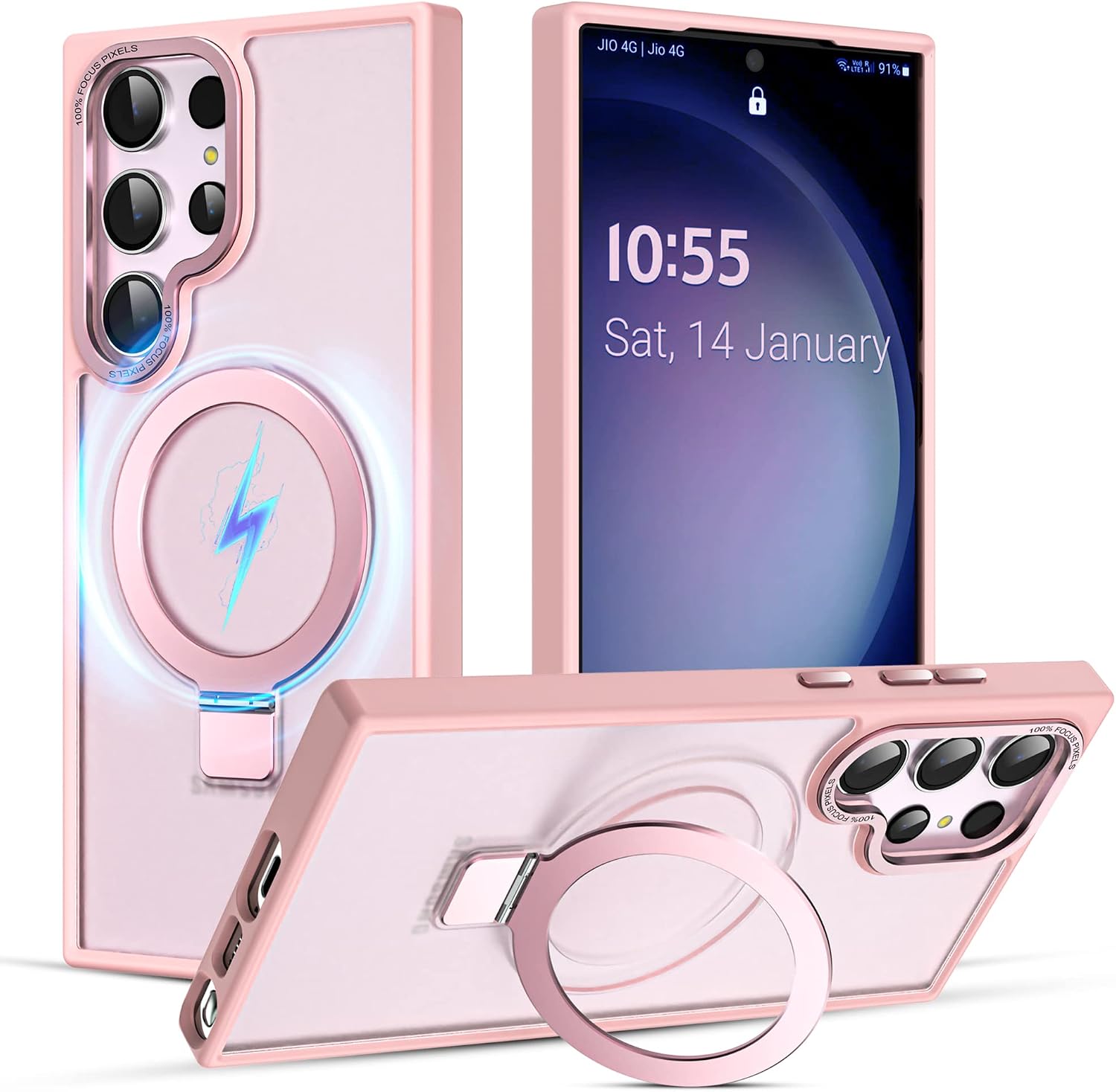 Amazon.com: Cyberowl for Samsung Galaxy S23 Ultra Case with [3 in 1 ...