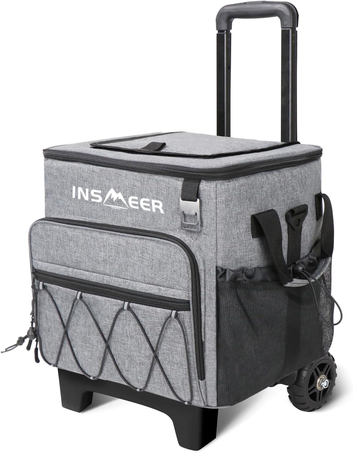 INSMEER 55 Can Collapsible Cooler with Wheels and Handle，Leakproof ...