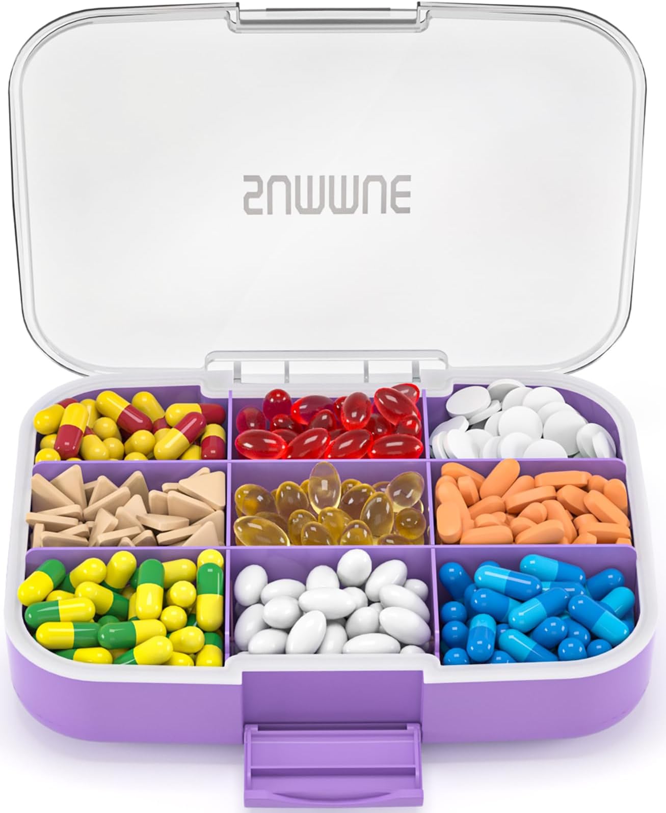Amazon.com: SUMMUE Large Pill Organizer, 9 Compartments Portable Travel ...