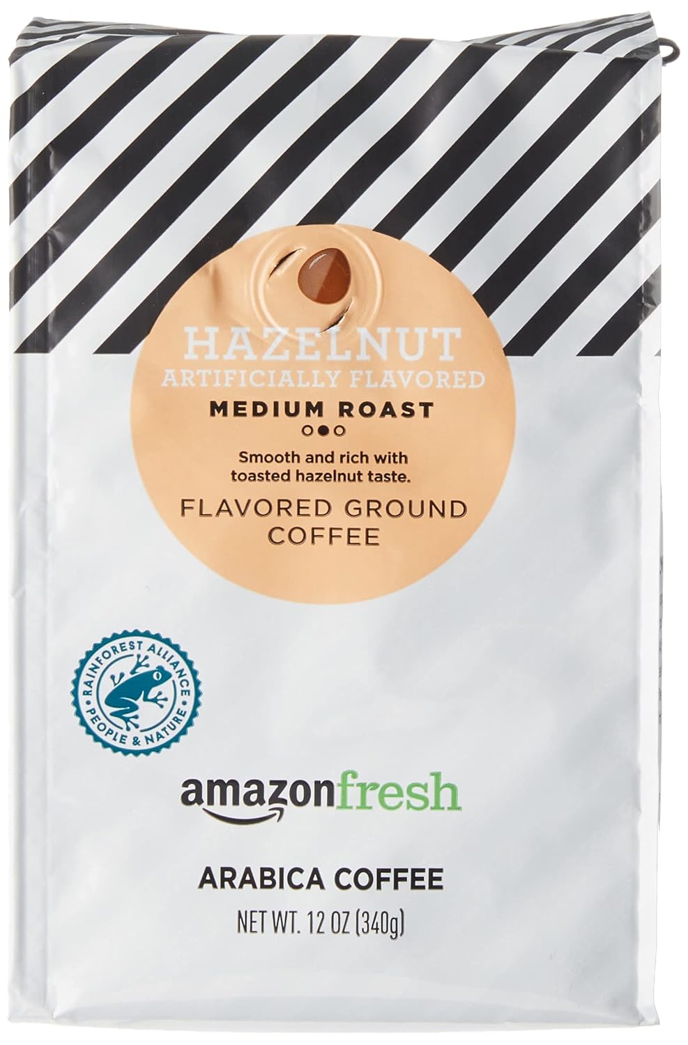 Amazon.com : AmazonFresh Hazelnut Flavored Coffee, Ground, Medium Roast ...