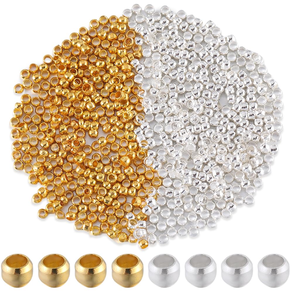 Amazon.com: SOFPLATE 1 Box 2000Pcs 2mm Crimp Beads Metal Round Crimp ...