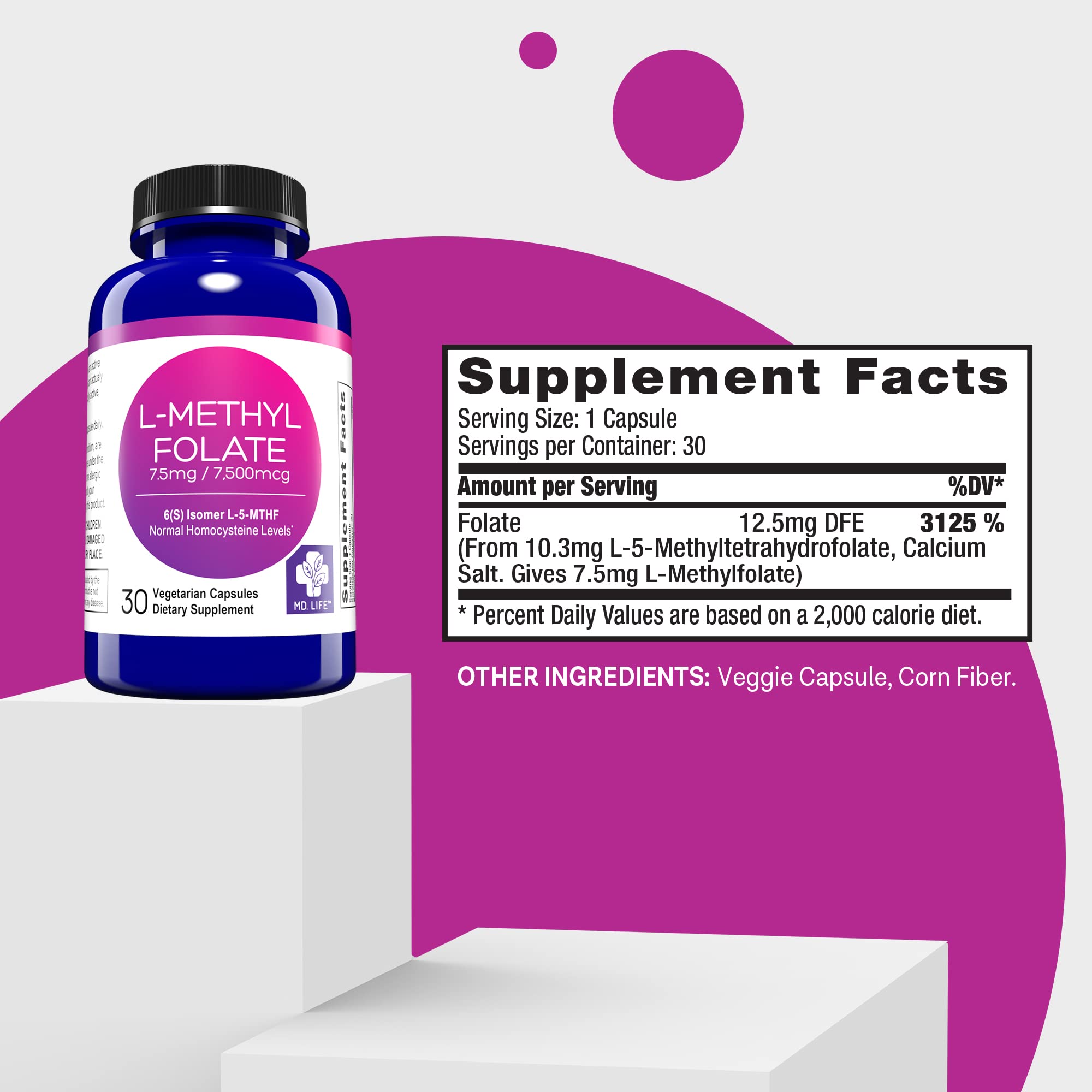 Snapklik.com : MD Life L-Methylfolate 75mg - Professional-Grade Active ...