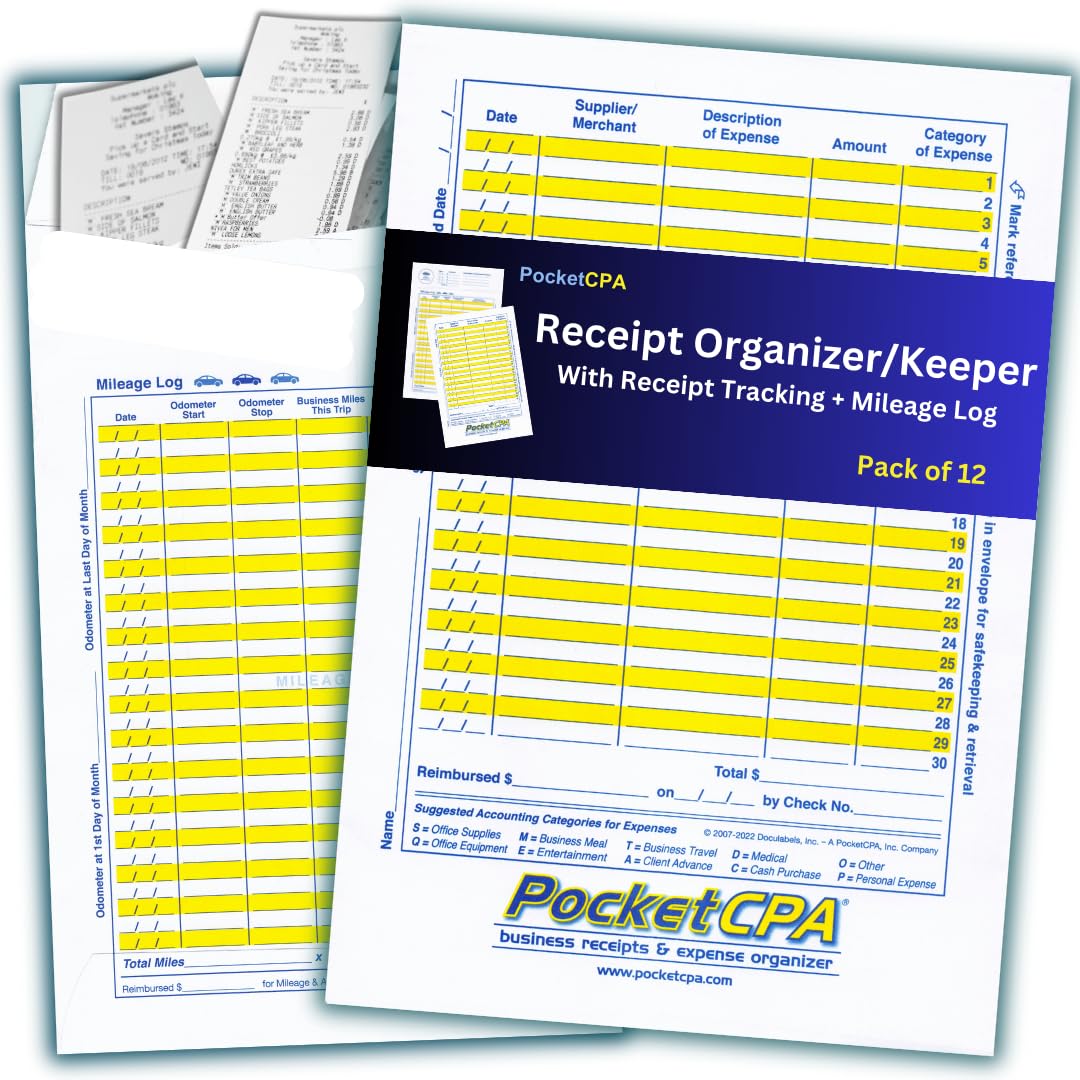 PocketCPA Receipts Organizer & Expense Envelopes (12 Pack) - Store ...