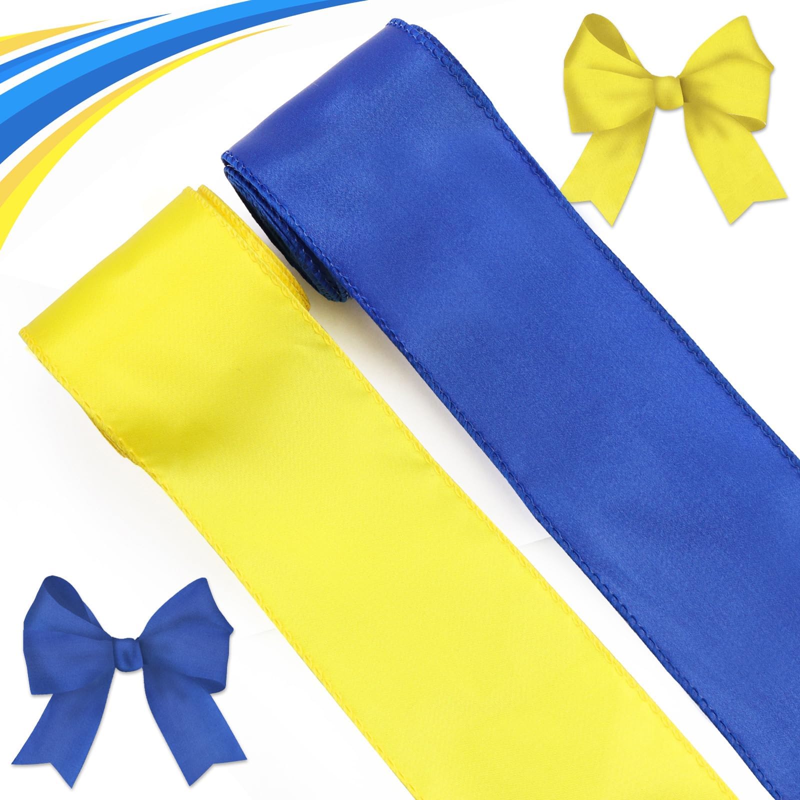 Amazon.com: Summer Ukraine Wired Ribbon for Wreath Bows Blue Yellow ...