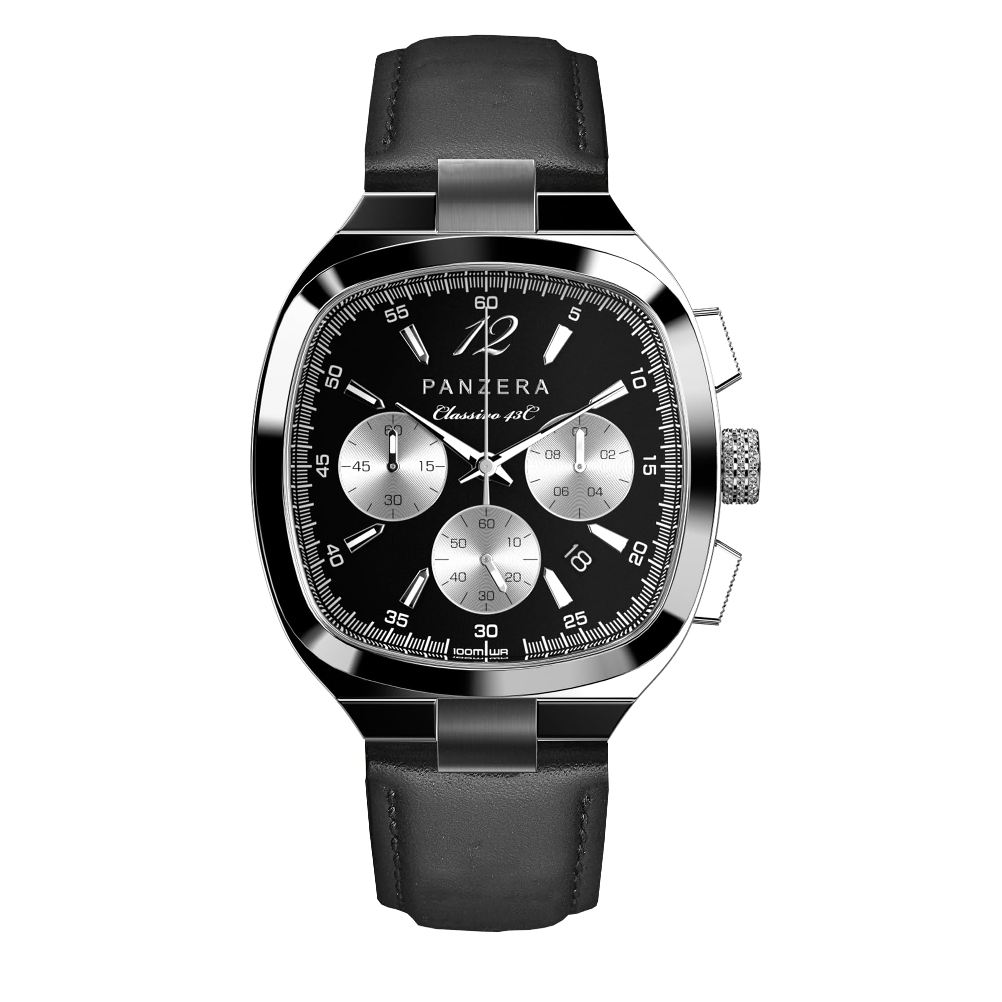 Amazon.com: Panzera Classivo 43C Stainless Steel Luxury Watch for Men ...