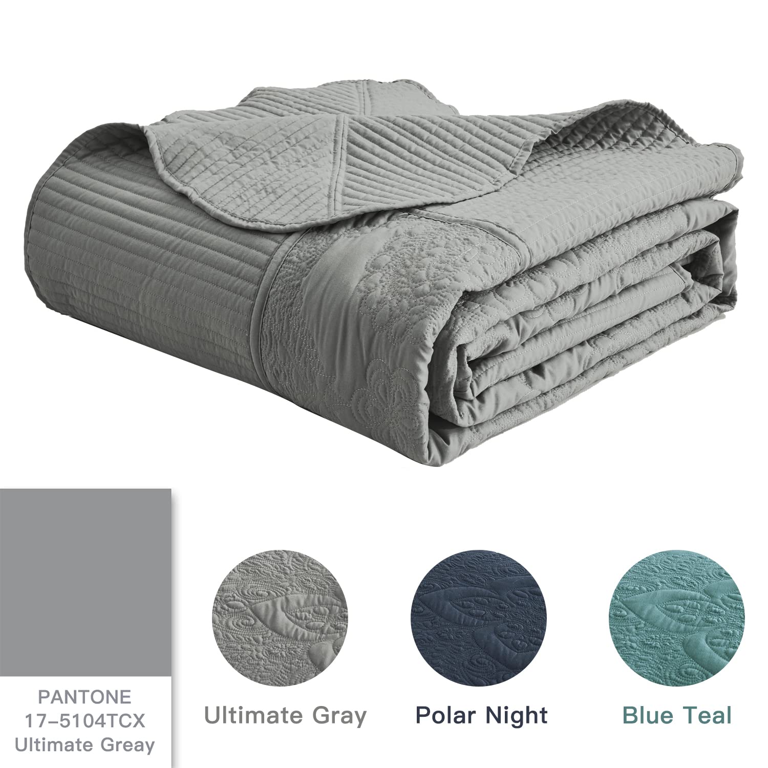 Snapklik.com : Oversized King Bedspread 138x122 Extra Wide, Quilted ...