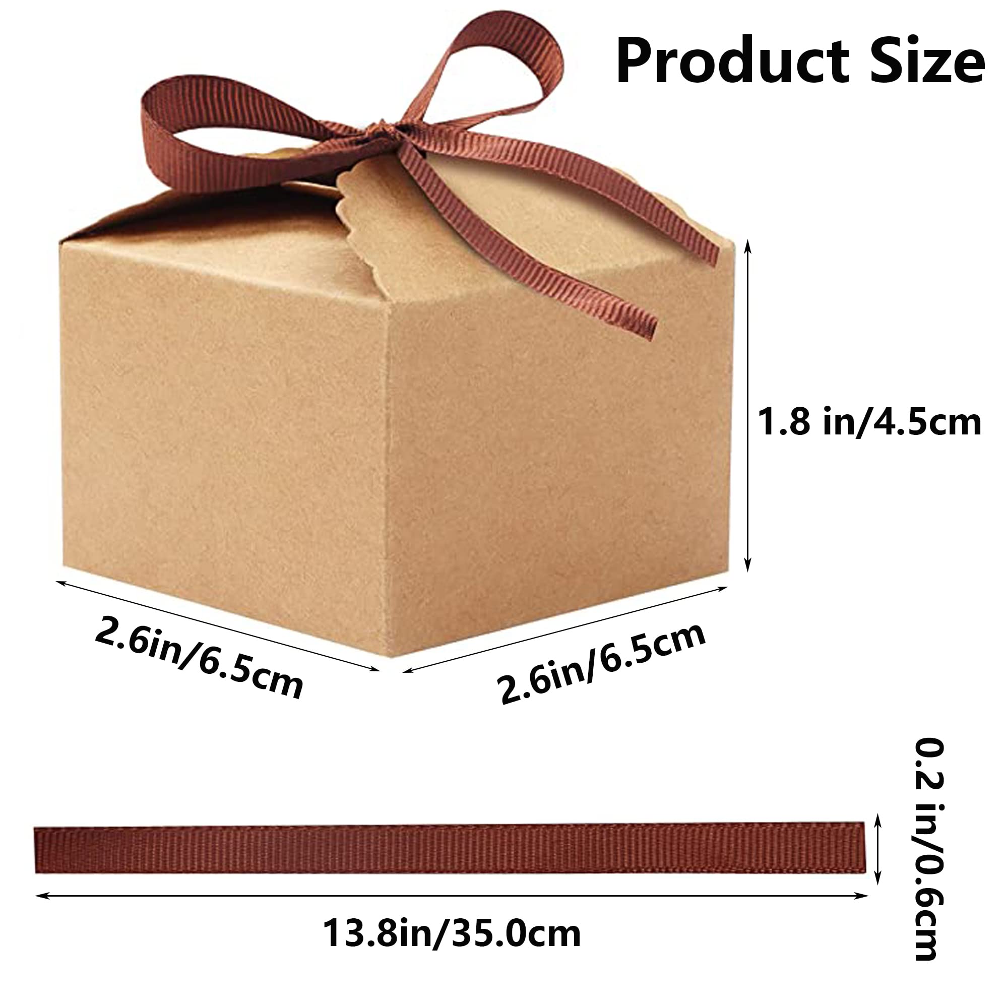Cardboard Gift Boxes With Lids Kraft Box Lid, 8x8x1.5", 25 Pack