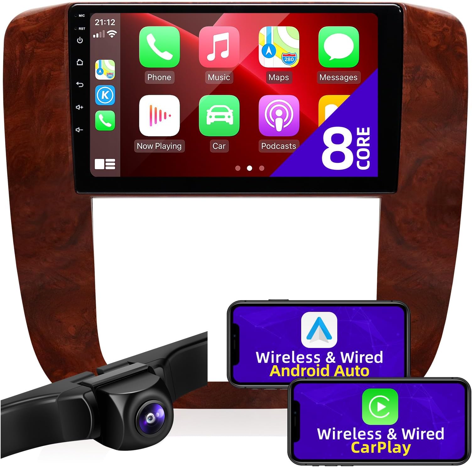 Amazon.com: CGOGC Android Car Radio Compatible with Wireless Carplay ...