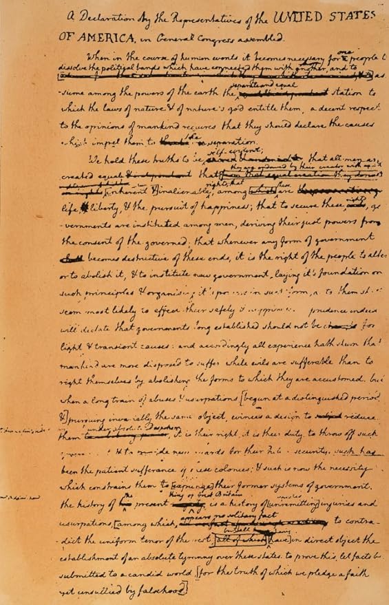 Amazon.com: Declaration Of Independence Nthe First Page Of Thomas ...