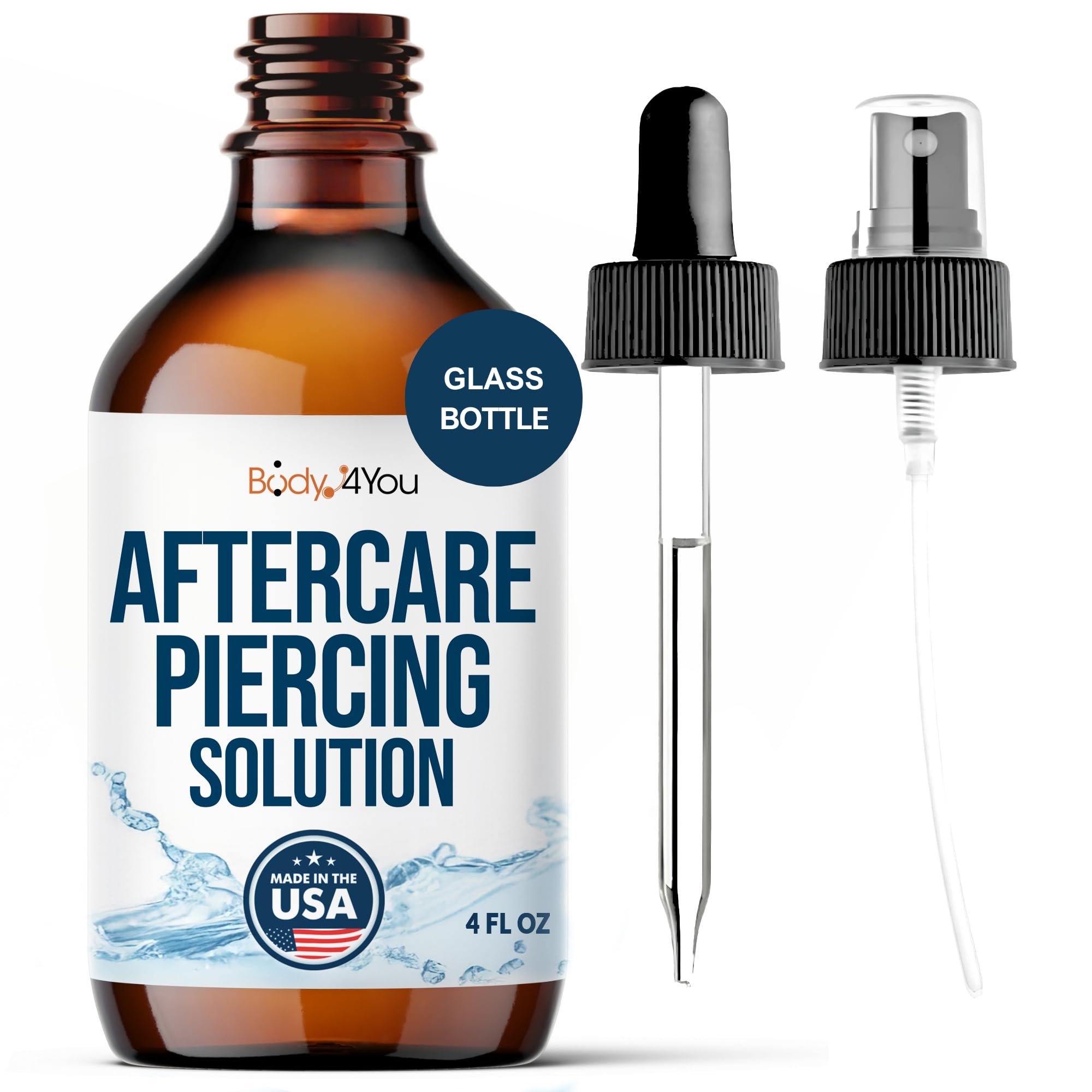 Amazon.com: BodyJ4You Piercing Aftercare Spray w Dropper - Saline ...