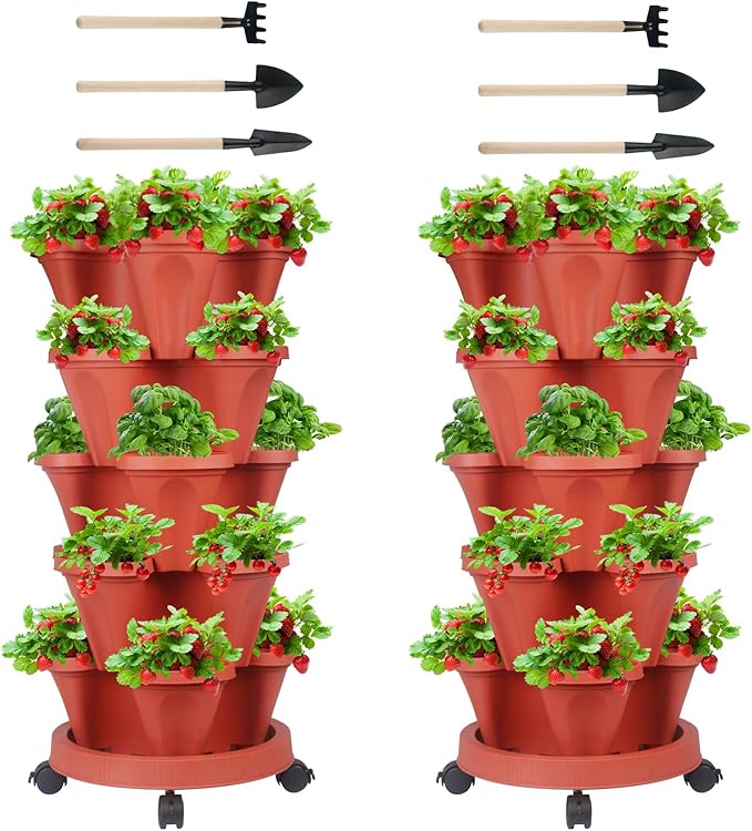 Amazon.com: Vertical Planter 5 Tier Stackable Planters Garden Planters ...