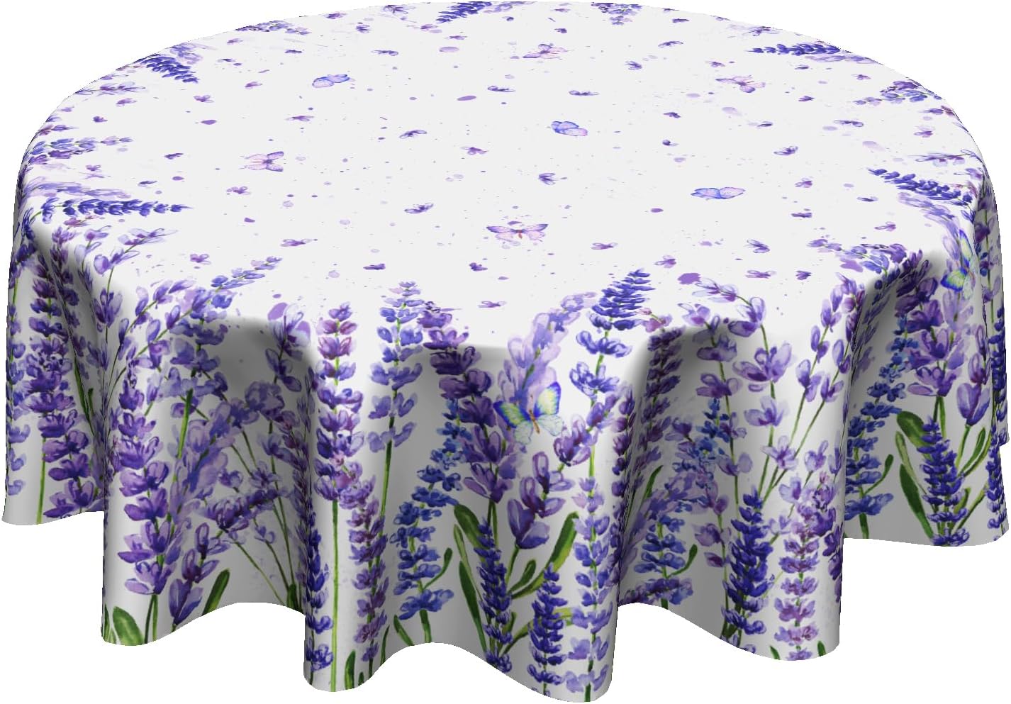 Amazon.com: Lavender Round Tablecloth - 60 Inch Purple Florals ...