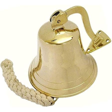 Amazon.com: Enormous Wall Hanging Ship Bell with Rope Polished Dinner ...