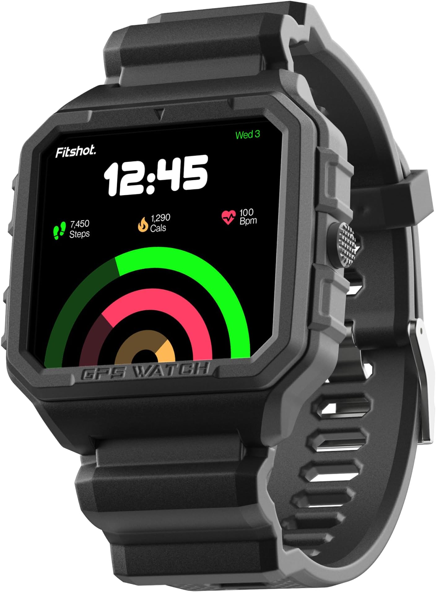 Fitshot AXIS GPS Enable Smartwatch, 125+ Sports Modes, 240 * 283 PX ...