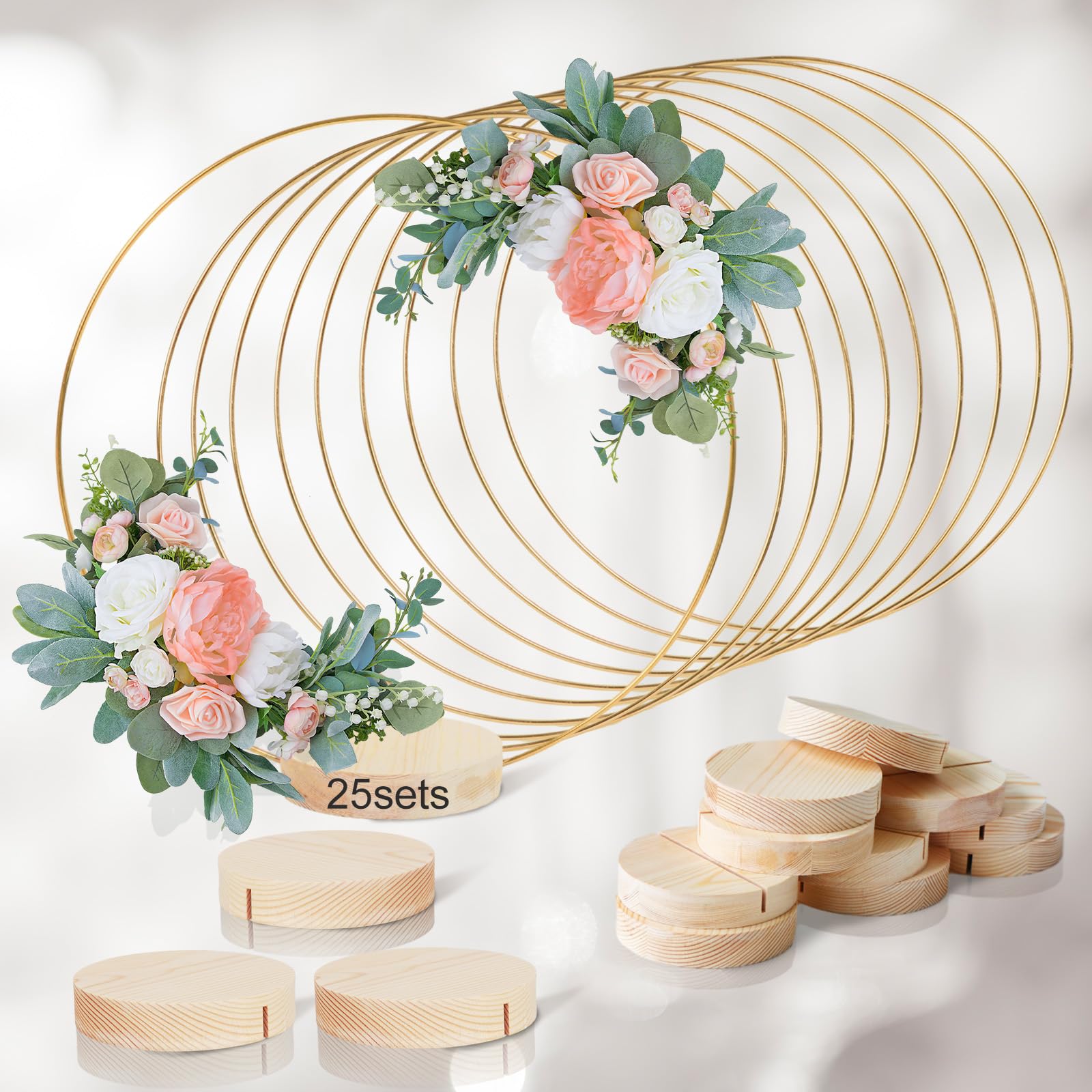 Amazon.com: OurWarm 25Pcs 12 Inch Floral Hoop Centerpiece with Stand ...