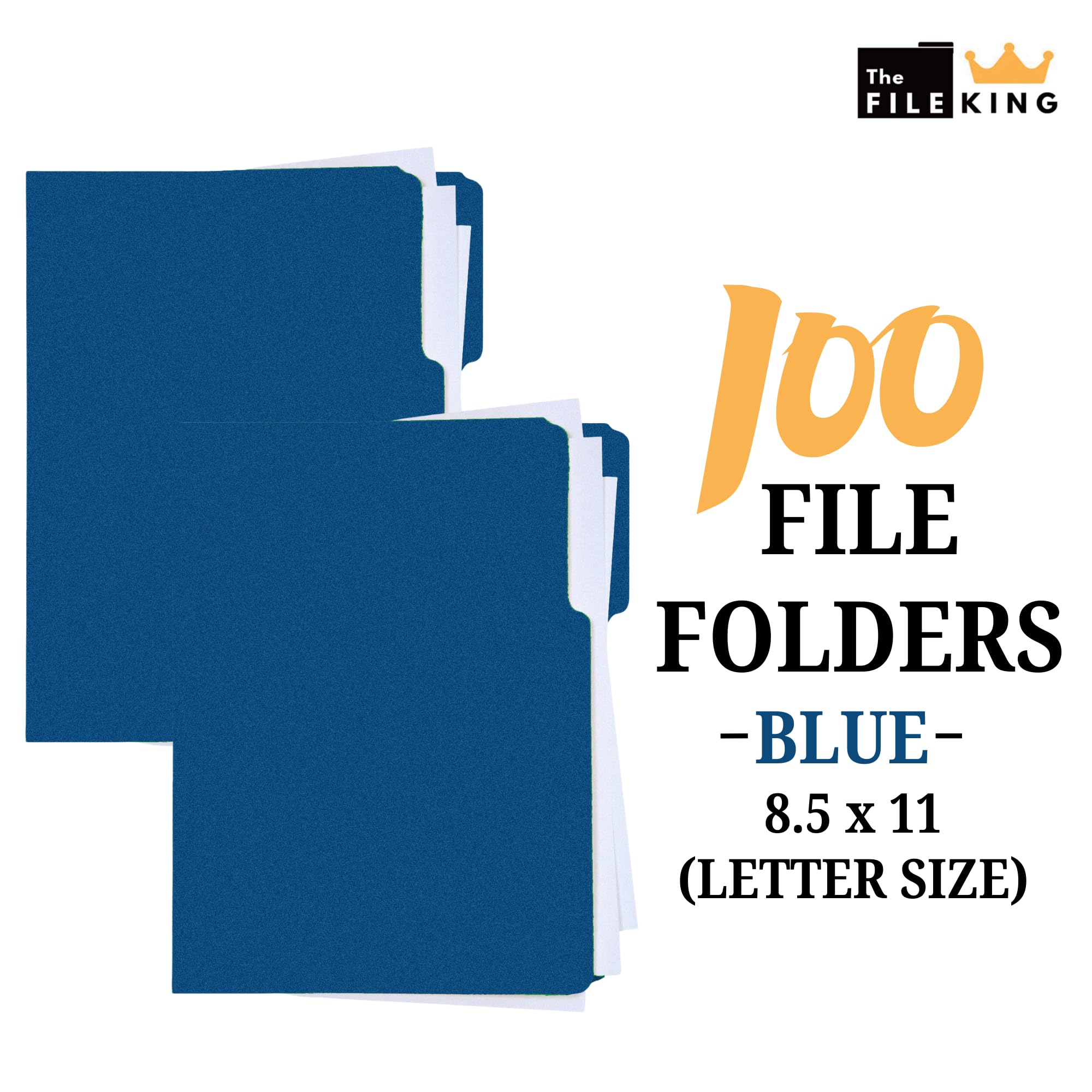 Snapklik.com : 1/3 Cut Blue File Folders Letter Size - 100 Pack Colored ...