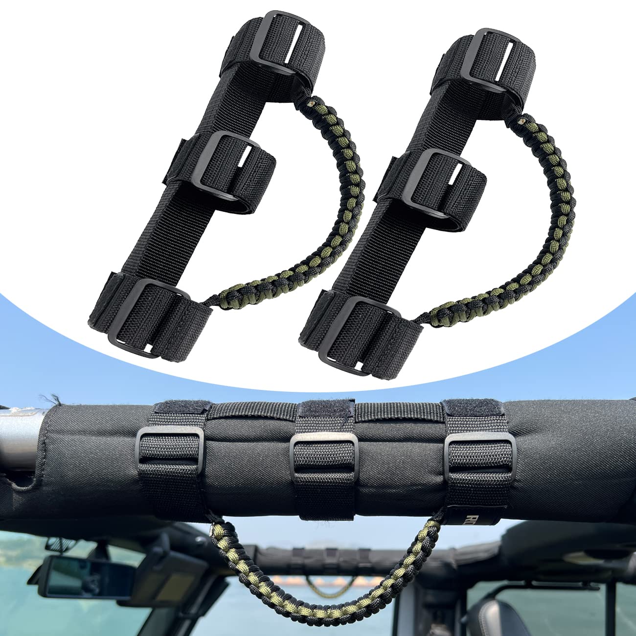 Snapklik.com : Grab Handles For Jeep Wrangler,Roll Bar Grab Handles For ...