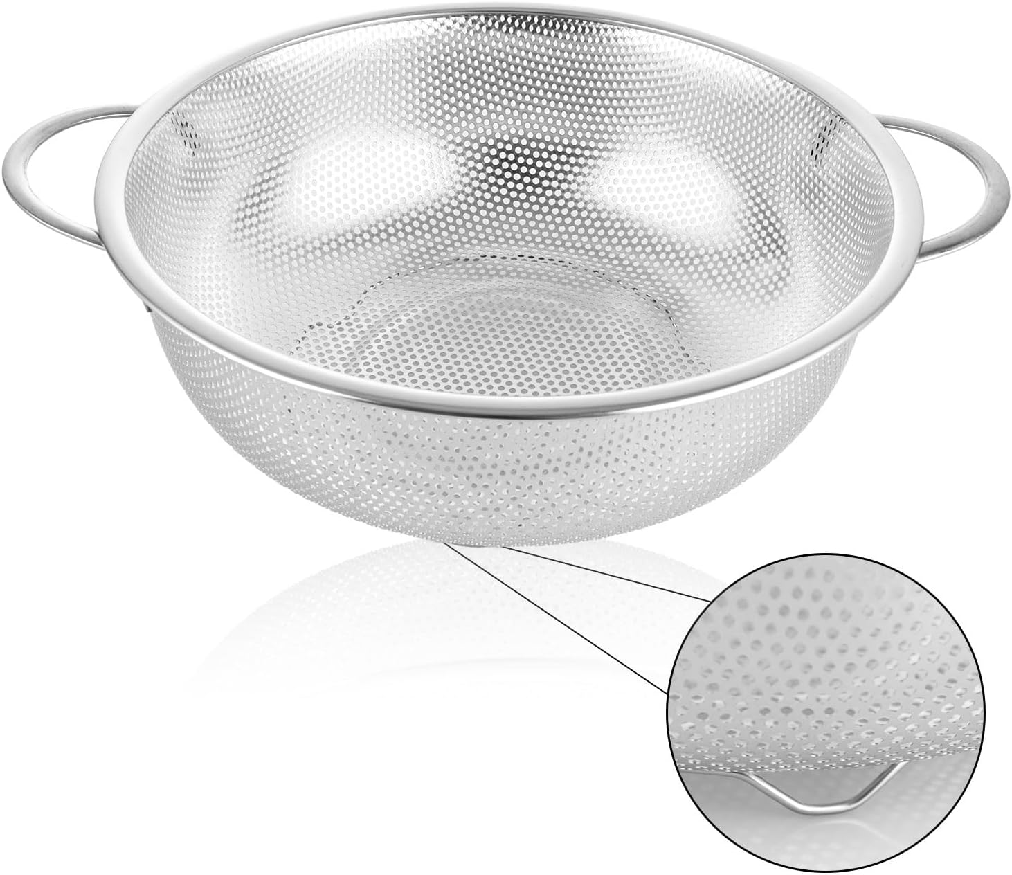 ASelected Stainless Steel Colander 22CM,Micro-Perforated Metal Colander ...
