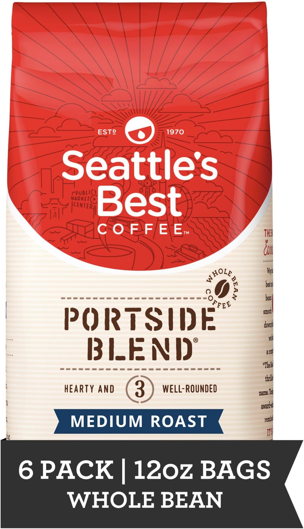 Amazon.com : Seattle's Best Coffee Portside Blend Medium Roast Whole ...