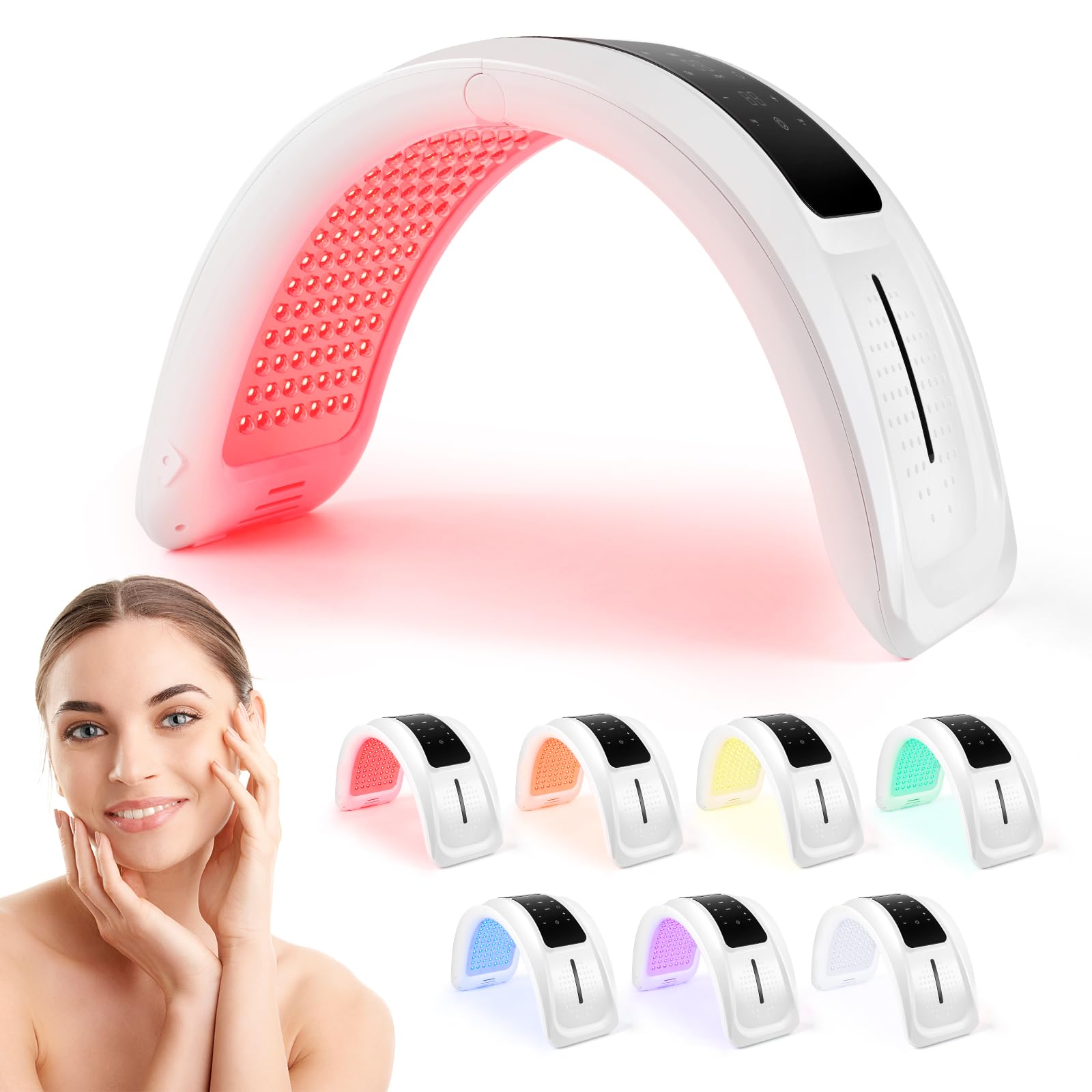 LED Face Light Therapy Mask: Acne Treatment Led Face Mask with 7 Colors ...