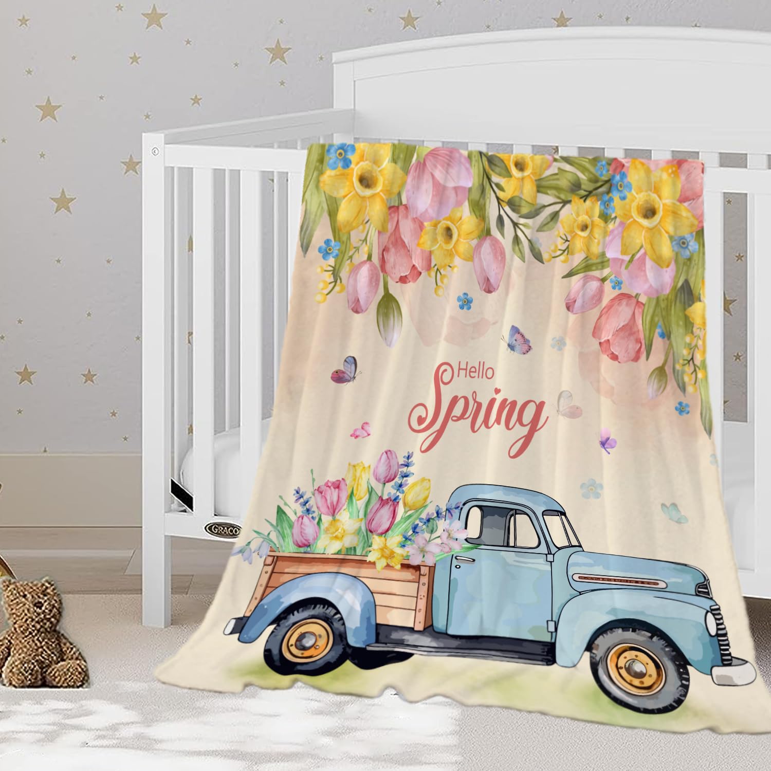 Amazon.com: YeeJu Spring Baby Throw Blanket 30x40 Small Farmhouse ...