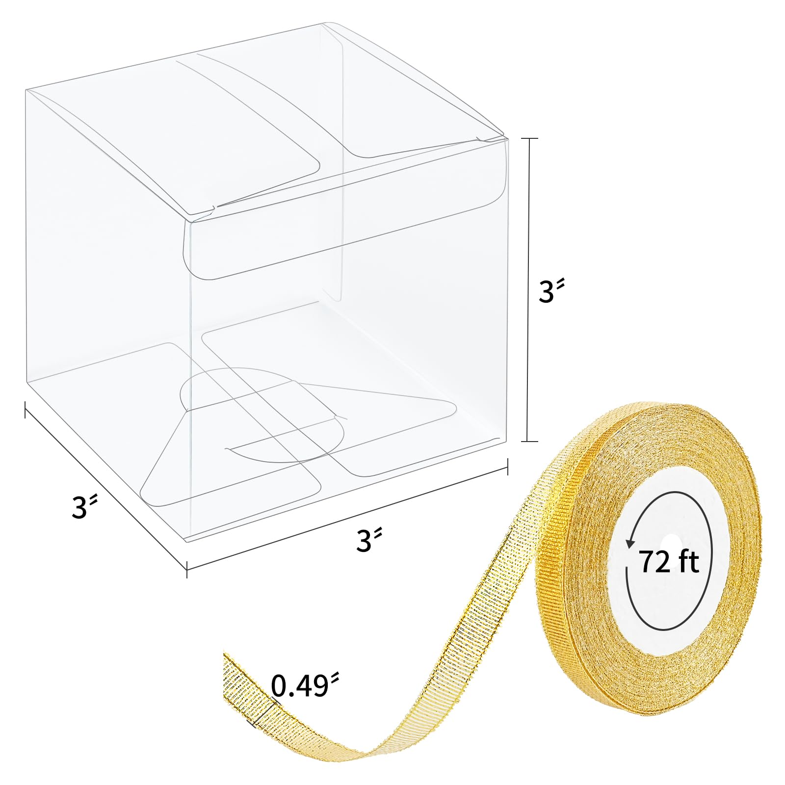 Snapklik.com : Ohuimrt 45 Pack Clear Favor Boxes 3 X 3 X 3 Inches ...