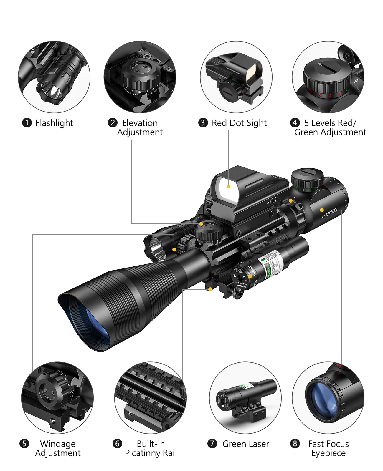 Snapklik.com : MidTen 4-12x50 Scope