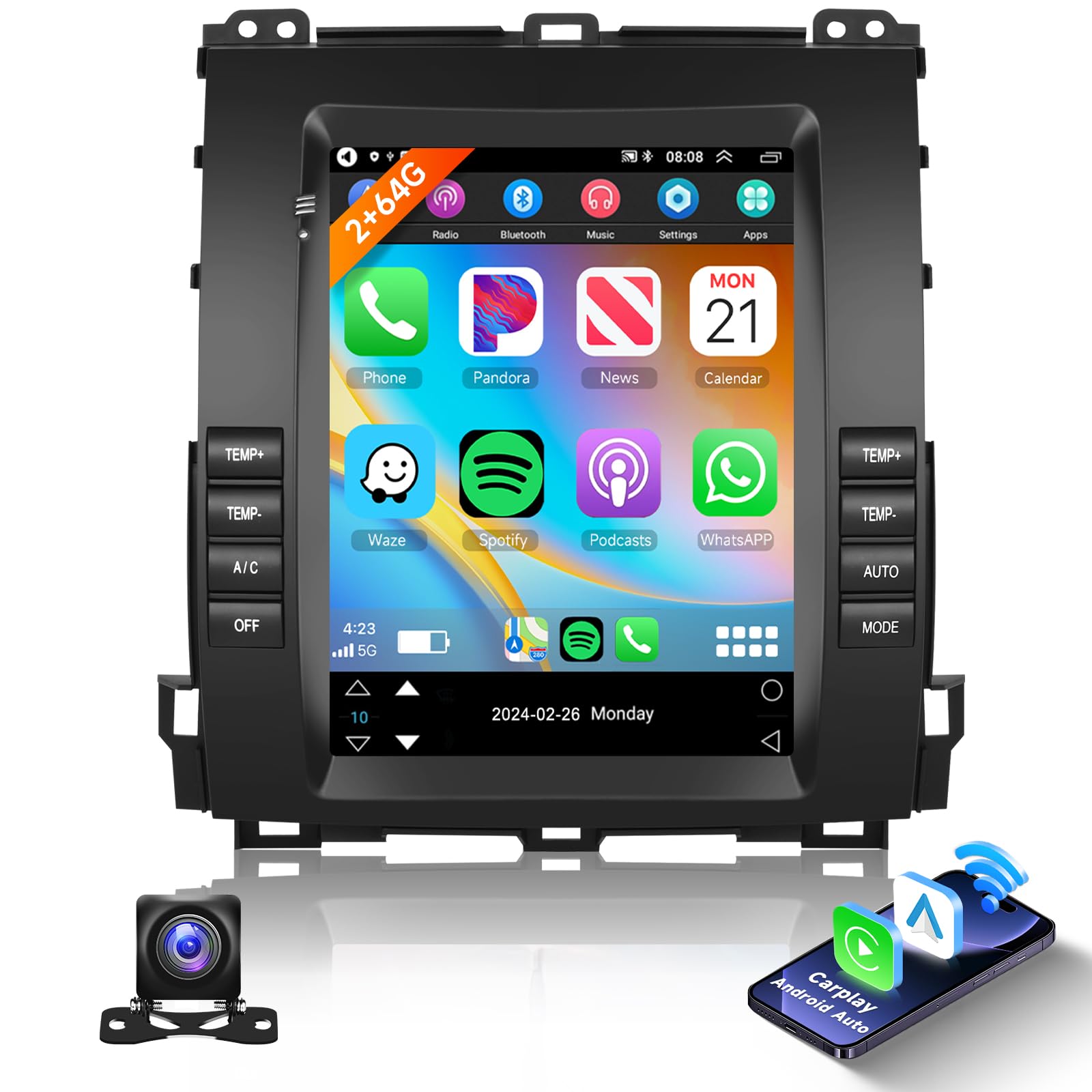 Amazon.com: 2G+64G Car Radio for Lexus GX470 2002-2009 for Toyota Prado ...