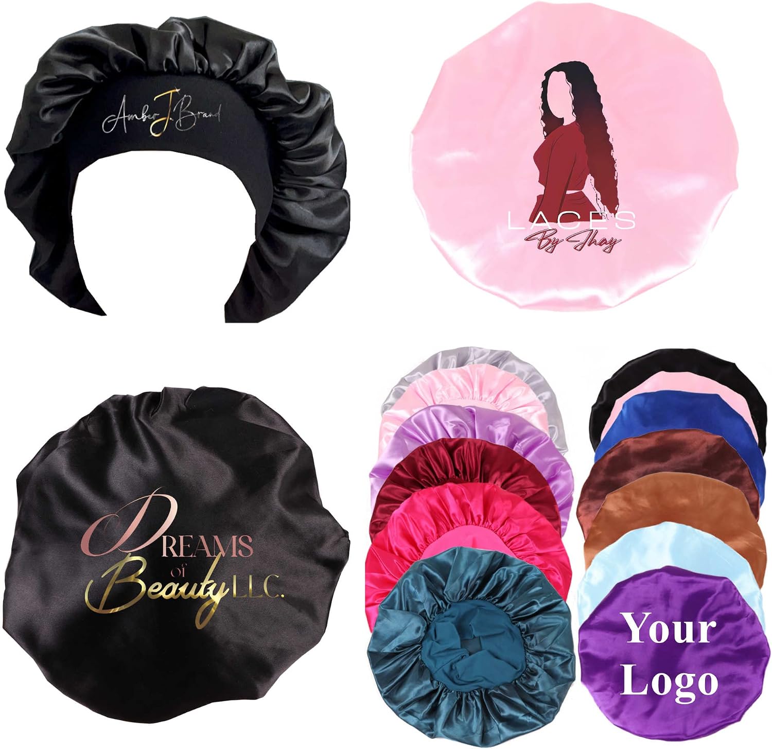 Amazon.com: Customize Satin Bonnet Hair Care Silk Bonnet for Sleeping ...