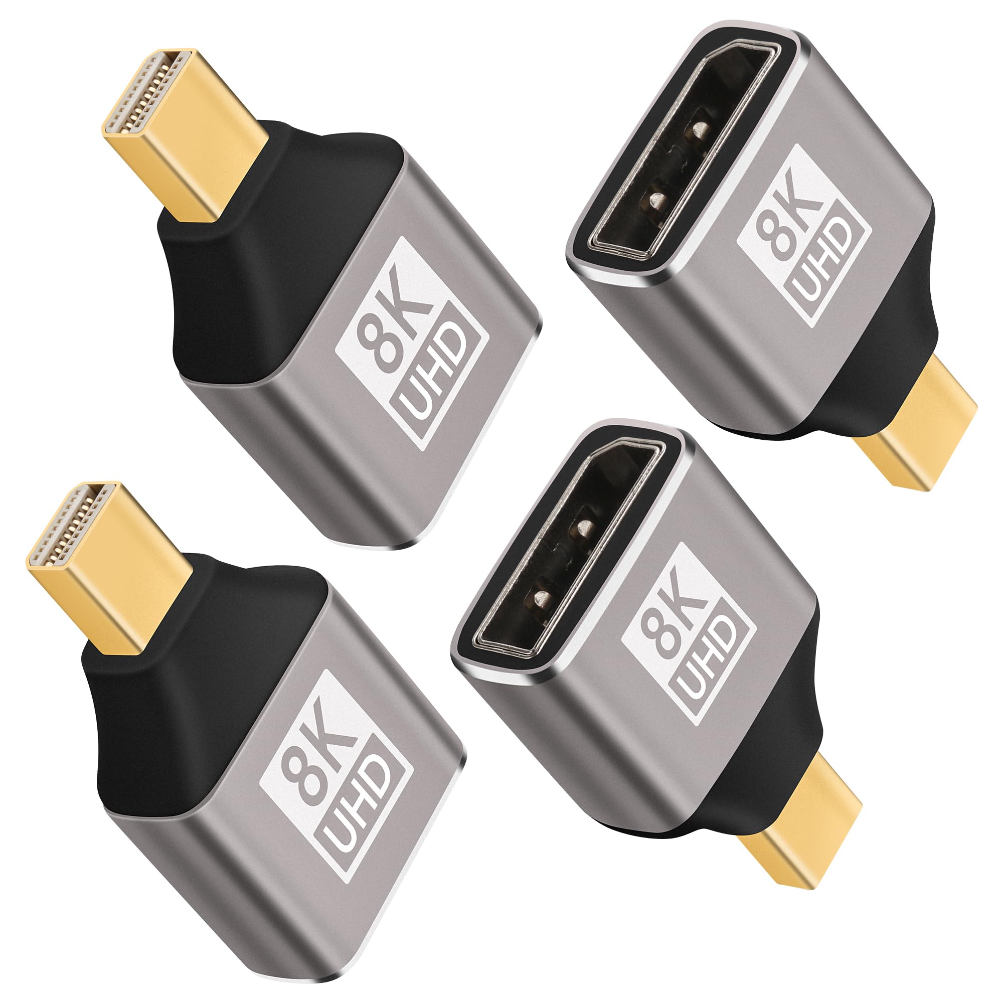 Amazon.com: 8K Mini DisplayPort to DisplayPort Adapter 4 Pack, DP 2.1 ...