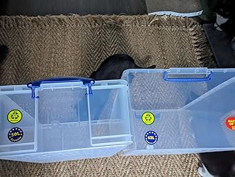 Really Useful Nestable Plastic Storage Box 62 Litre Clear (Pack of 3 ...
