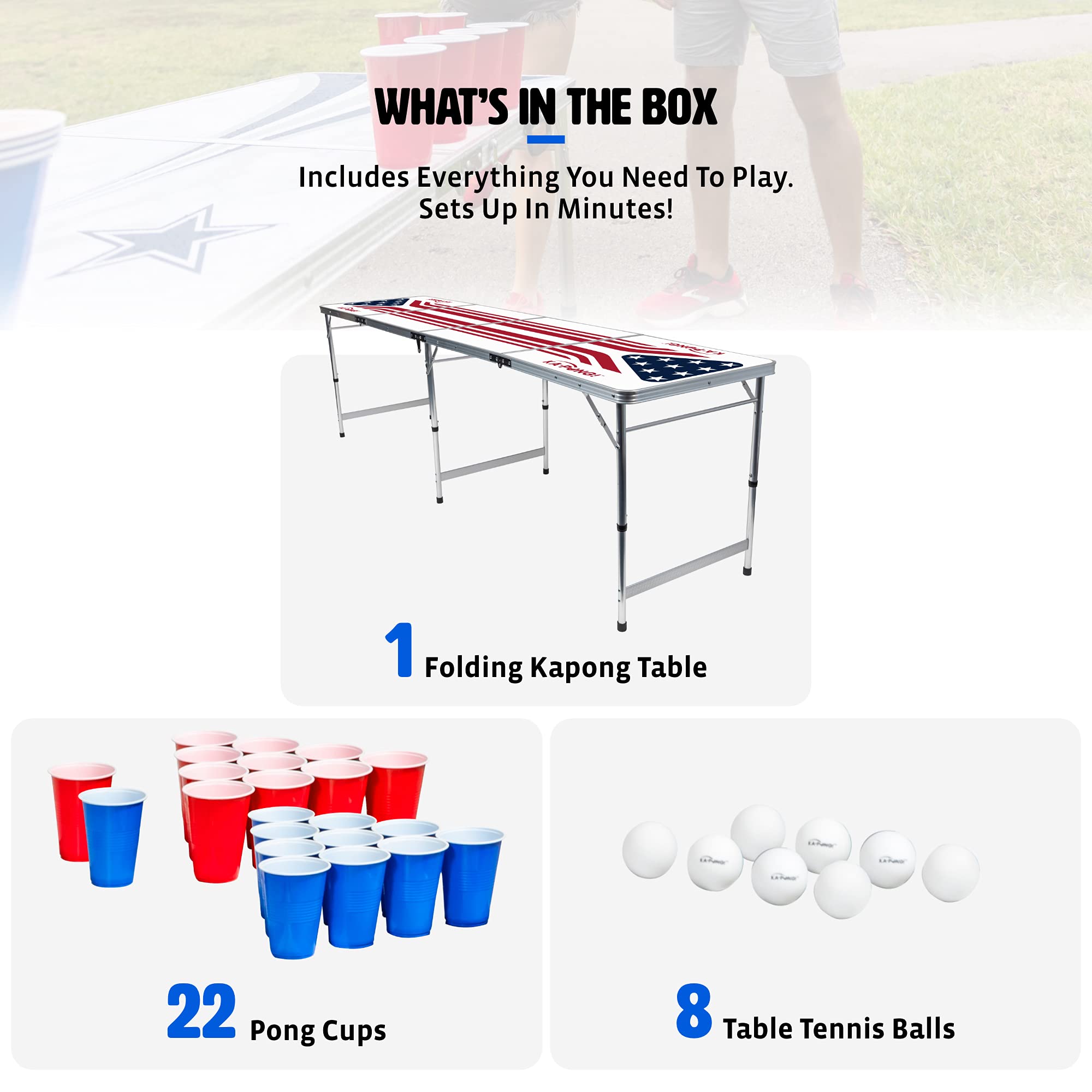 EastPoint Sports Easy Folding Drinking Game Pong Tailgate Tables with ...