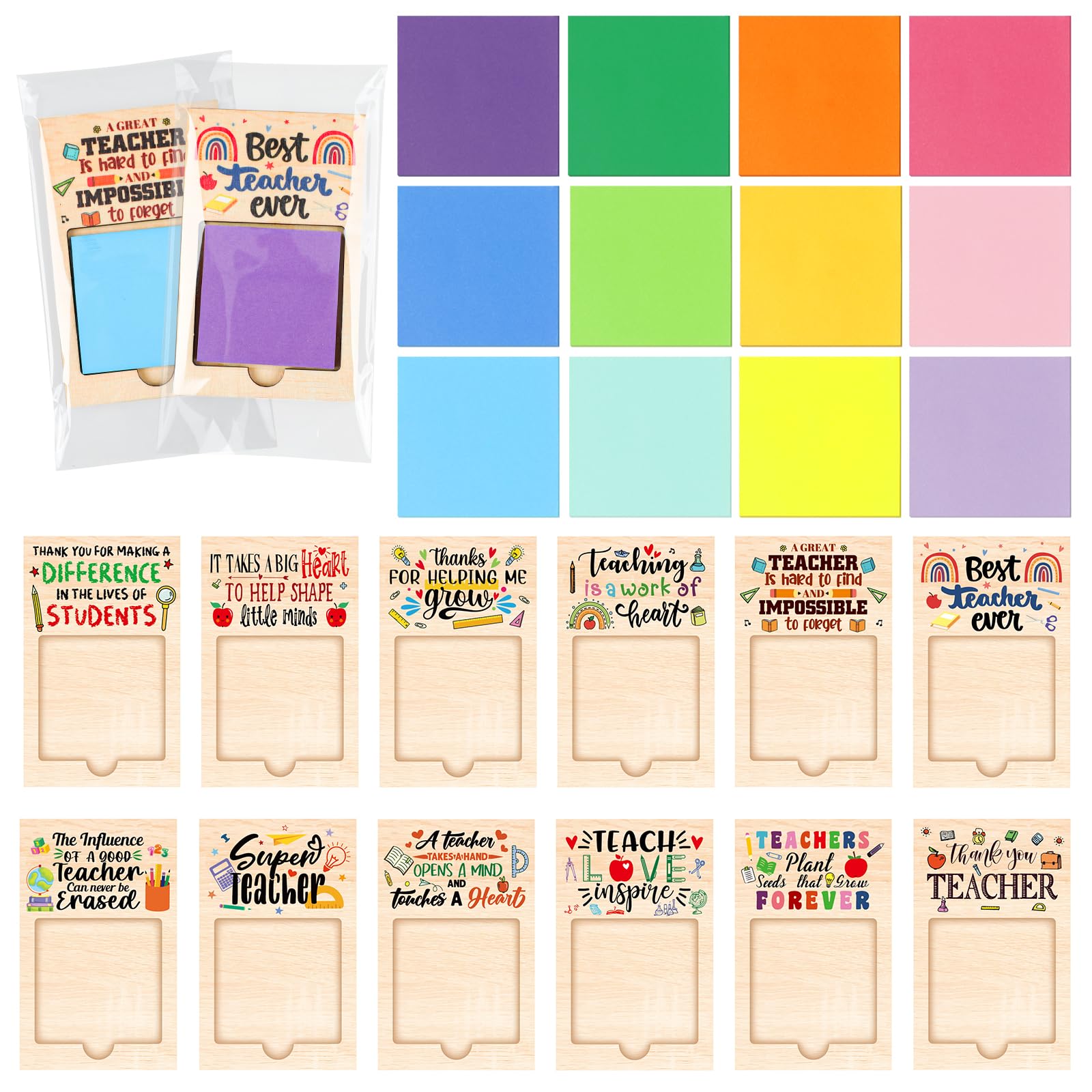 Amazon.com : Motipuns 72 Pcs Teacher Appreciation Gifts Teacher Sticky ...