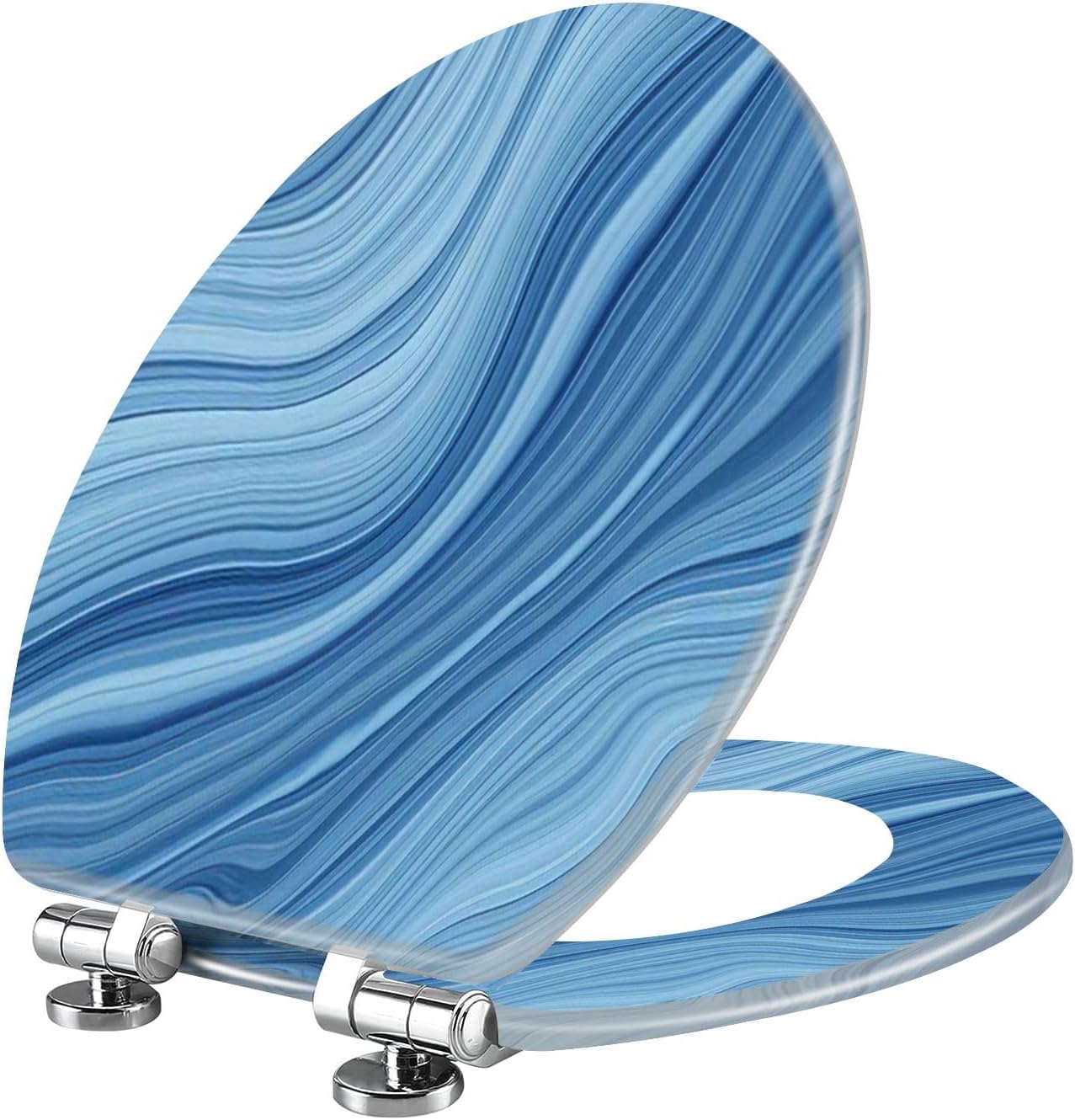 Elongated Toilet Seat Marble ink colorful texture abstract Resin Toilet ...