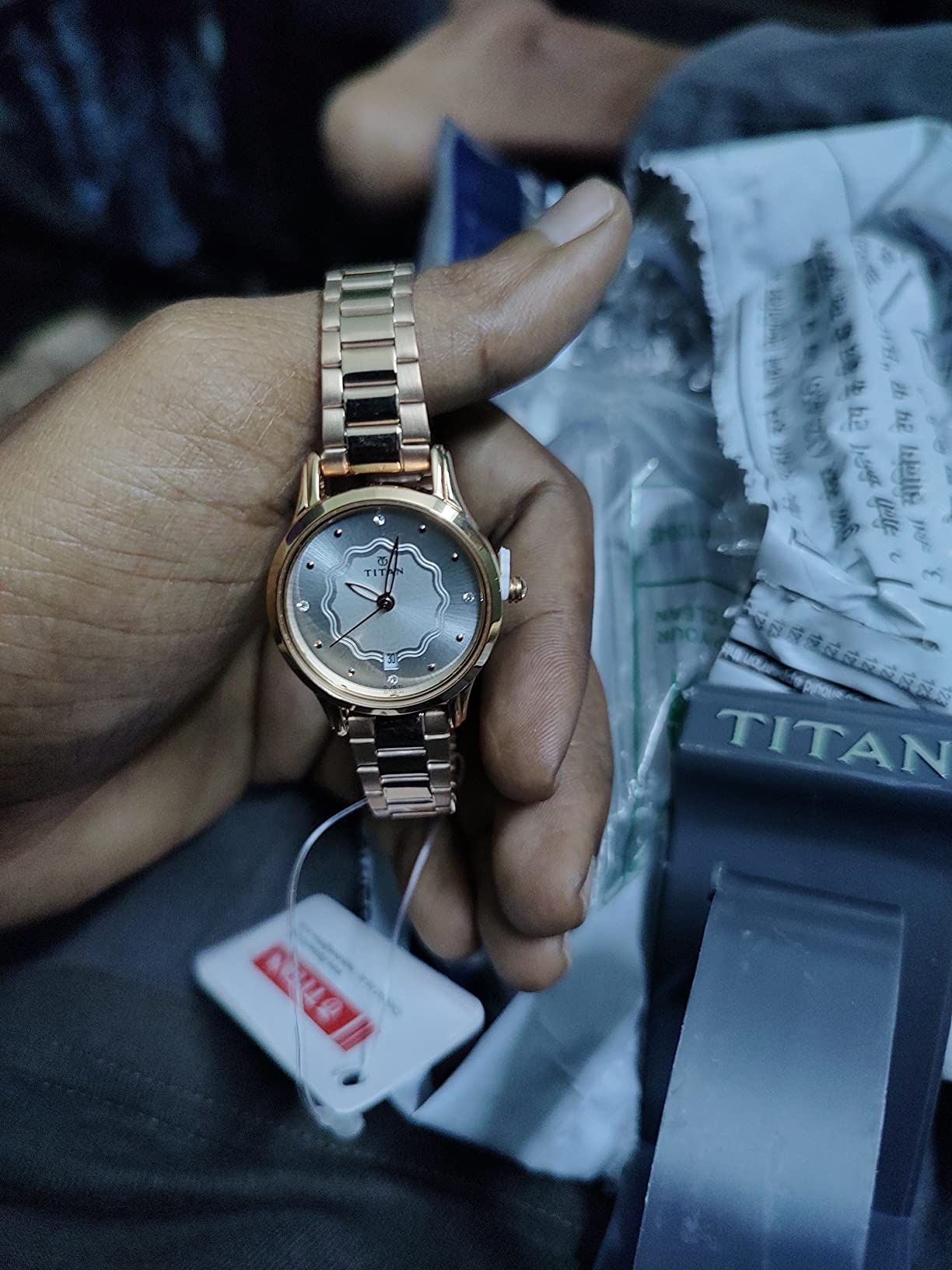 Titan Quartz Analog with Date Silver Dial Metal Strap Watch for Women ...