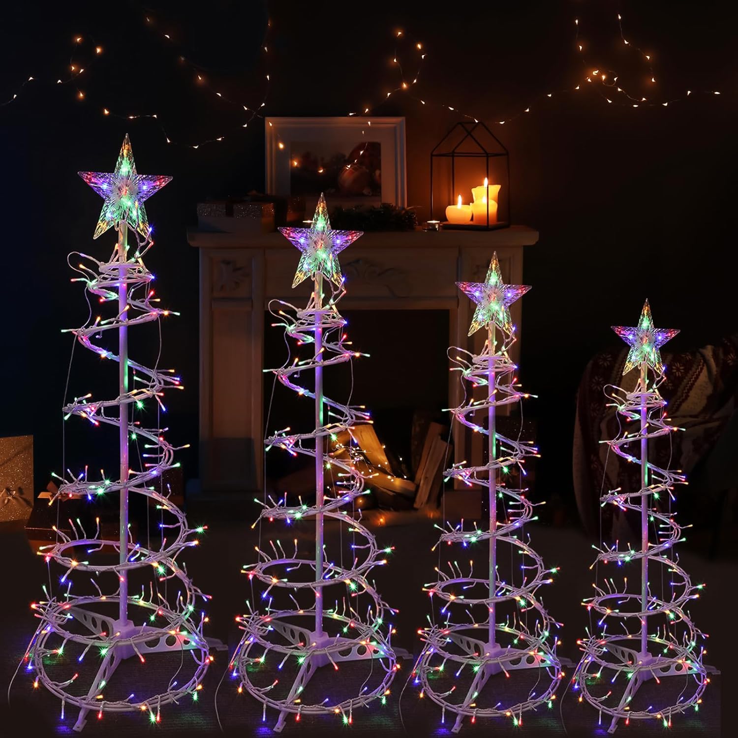 Amazon.com: 4 Pack Christmas Spiral Tree Lights for Outdoor Lighted 3 4 ...