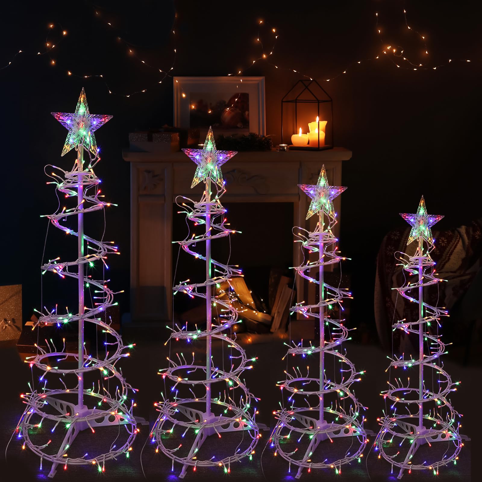 Amazon.com: 4 Pack Christmas Spiral Tree Lights for Outdoor Lighted ...