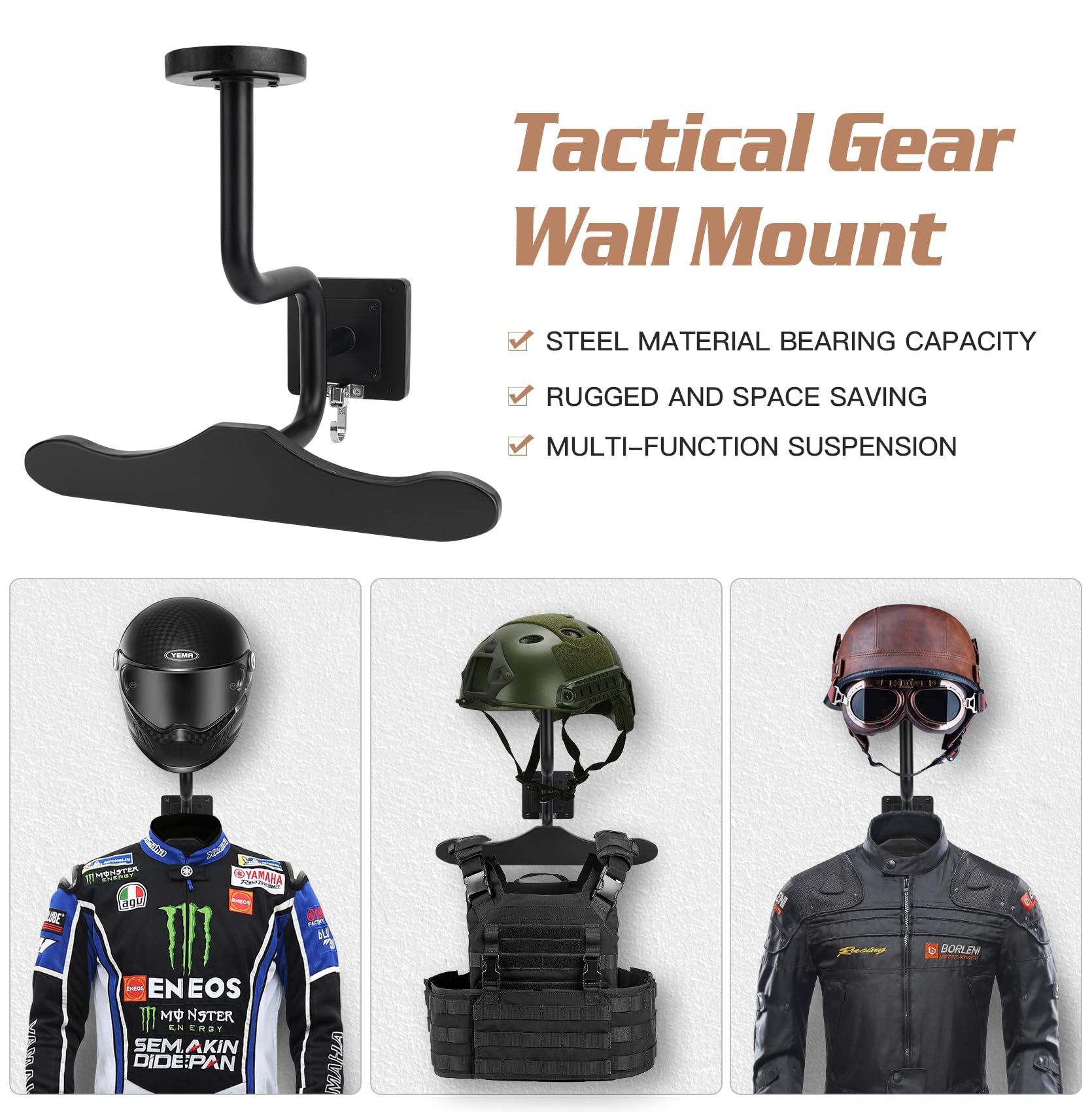Snapklik.com : MANNIFEN Tactical Gear Wall Mount, Police Gear Rack
