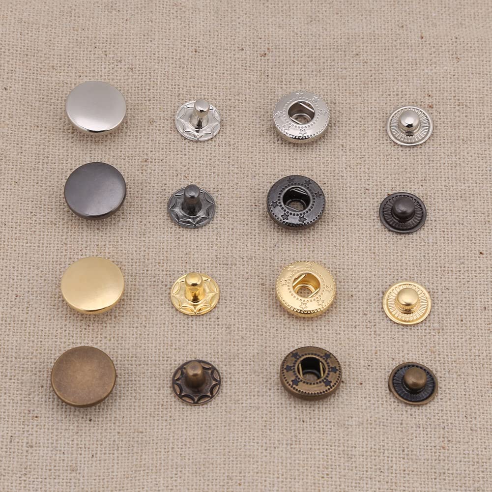 Amazon.com: Snap Button Fasteners 40 Mixed Color Sets Setting Tool Kit ...